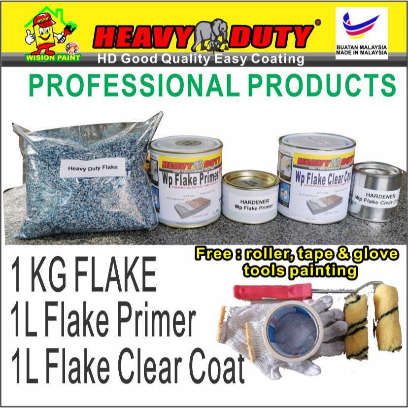 HD FULL SET FLAKE Epoxy Colour Flake Coating ( FREE TOOLS + 1L PRIMER ...