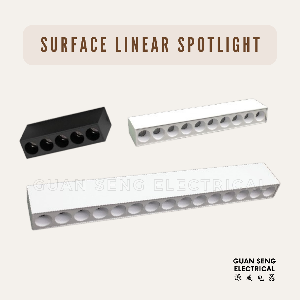 Surface Linear Spotlight Selectable CCT Black White | Guan Seng ...