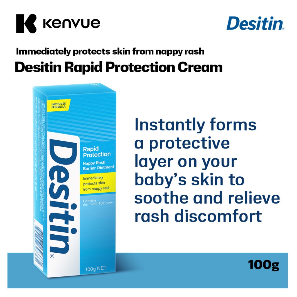 Desitin Rapid Protection Nappy Rash Ointment Instantly Soothes Diaper ...