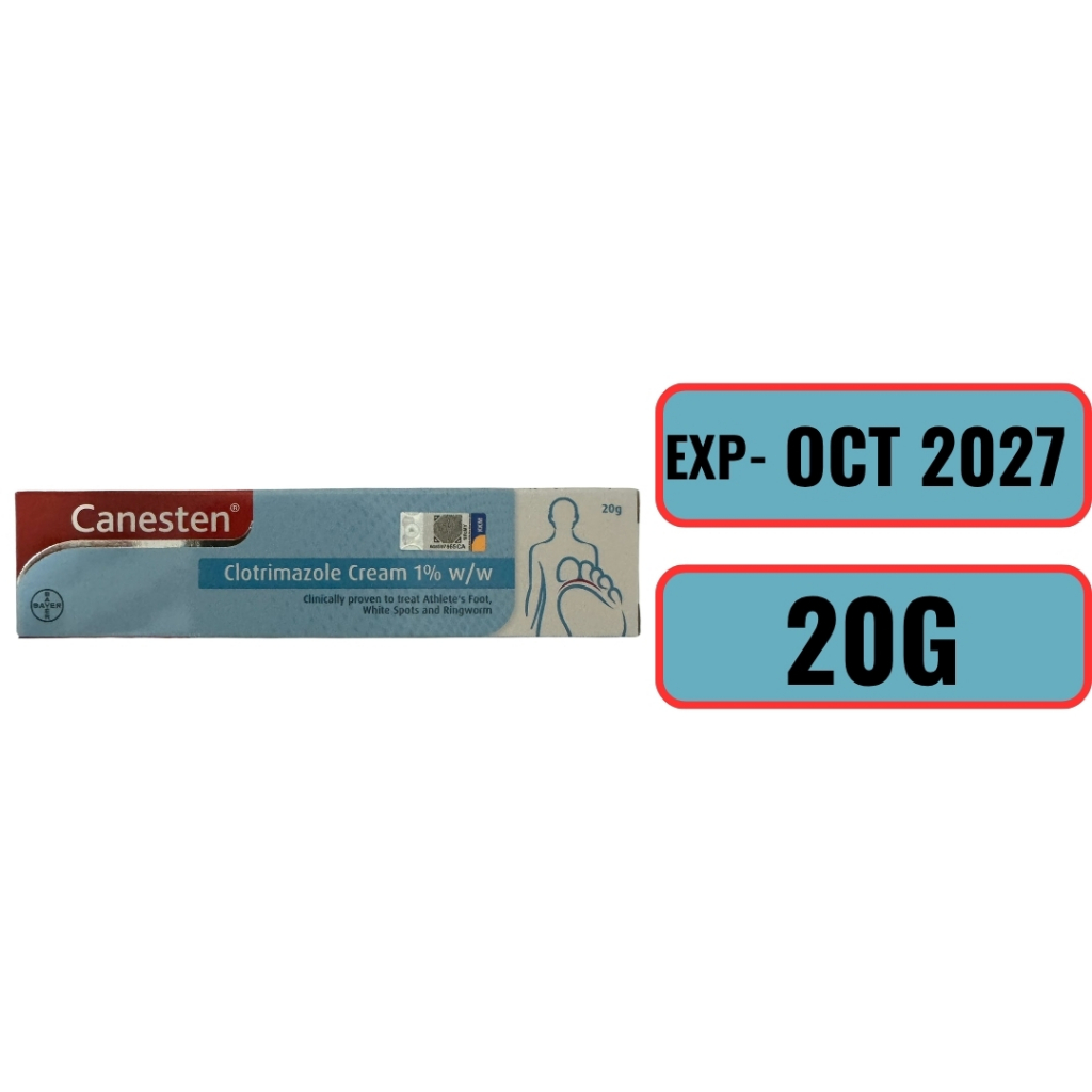 Canesten Cream 20G 1% Antifungal Cream for Ringworm Athletes Foot ...