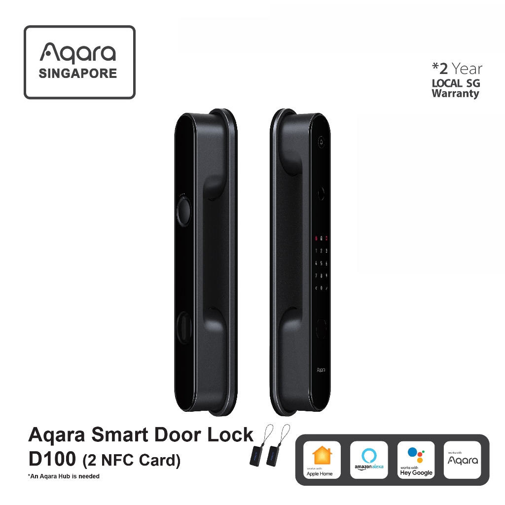 Aqara D100 Smart Door Lock Fire Rated Zigbee Push Pull Digital Lock ...
