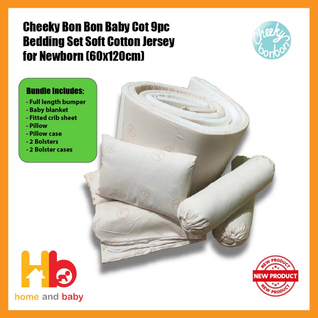 Cheeky Bon Bon Baby Cot 9pc Bedding Set Soft Cotton Jersey for Newborn ...