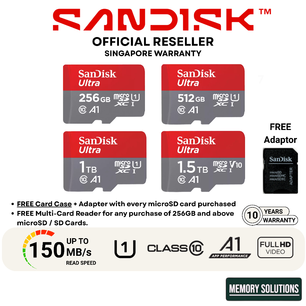 SanDisk Ultra microSD Card | Android/Windows UHS-I Card A1 C10 256GB ...