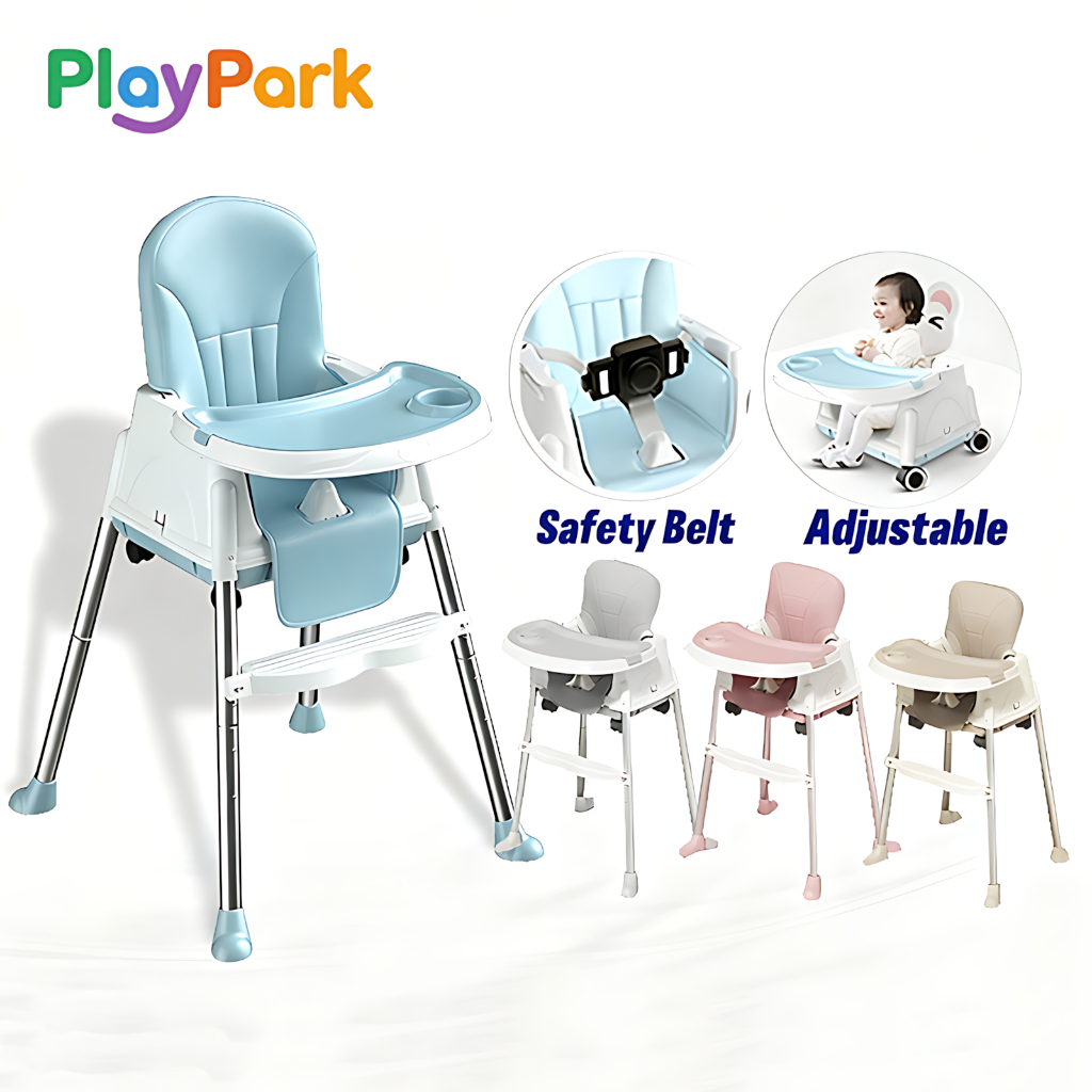 Playpark Baby High Chair With Adjustable Backrest Baby Dining Children ...