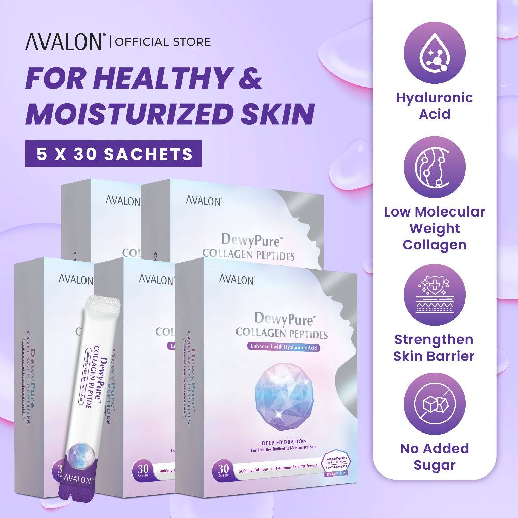 [5 Box] AVALON DewyPure Collagen Peptide Powder Drink 30s | Hydrolyzed ...