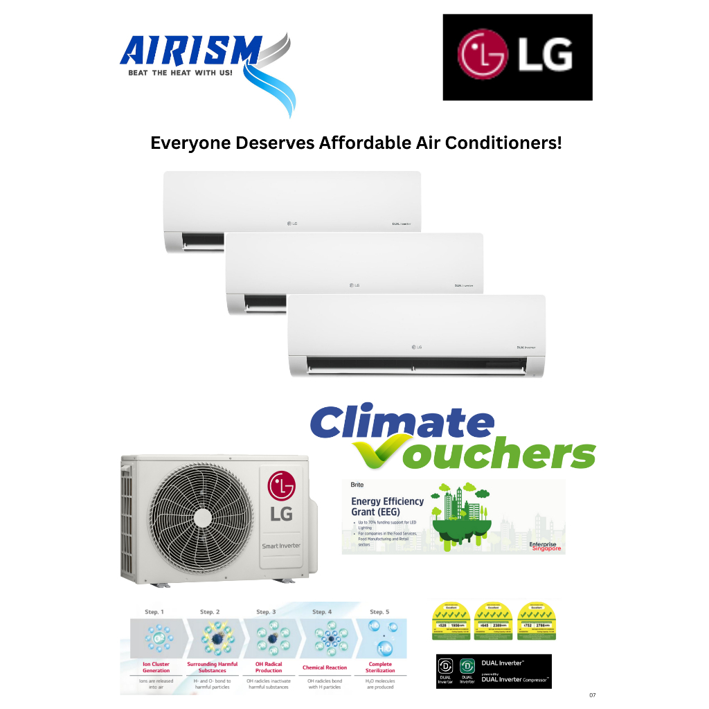 LG SYSTEM 3 (AI AIR + WIFI & IONIZER) R32 INVERTER AIRCON (5 TICKS ...
