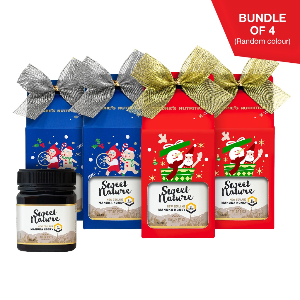 Sweet Nature UMF 5+ Manuka Honey Christmas Gift Box 250g x 4 (2025 ...