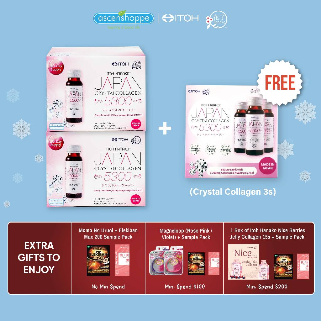 [Bundle of 2] ITOH Hanako Japan Crystal Collagen Drink 5300mg Buy Two ...