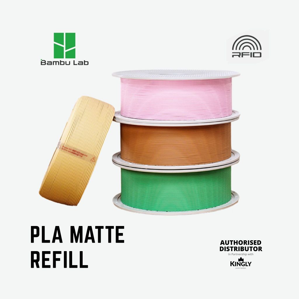 [Local Stock] Bambu Lab PLA Matte Filament Refill | 1.75mm 1KG for 3D ...