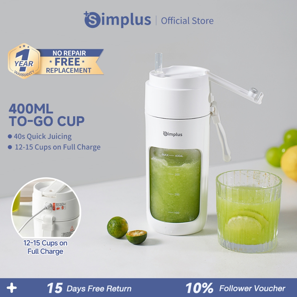Simplus Juicer Wireless Portable Direct Drink Cup 400mL Capacity ...