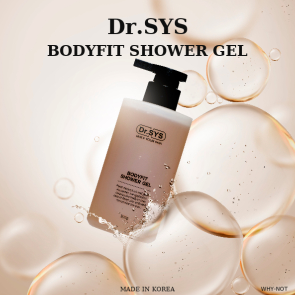 Dr.SYS BODYFIT Shower Gel 300g + Serum 400g Set – Gentle Exfoliating Cleanser & Deep Hydrating ...