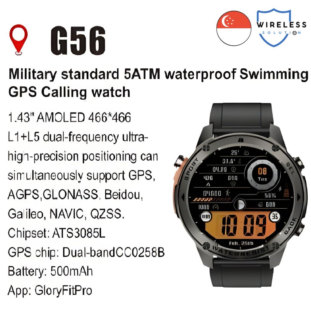 SG LOCAL G56 GPS Military Waterproof Swimming Bluetooth Calling ...