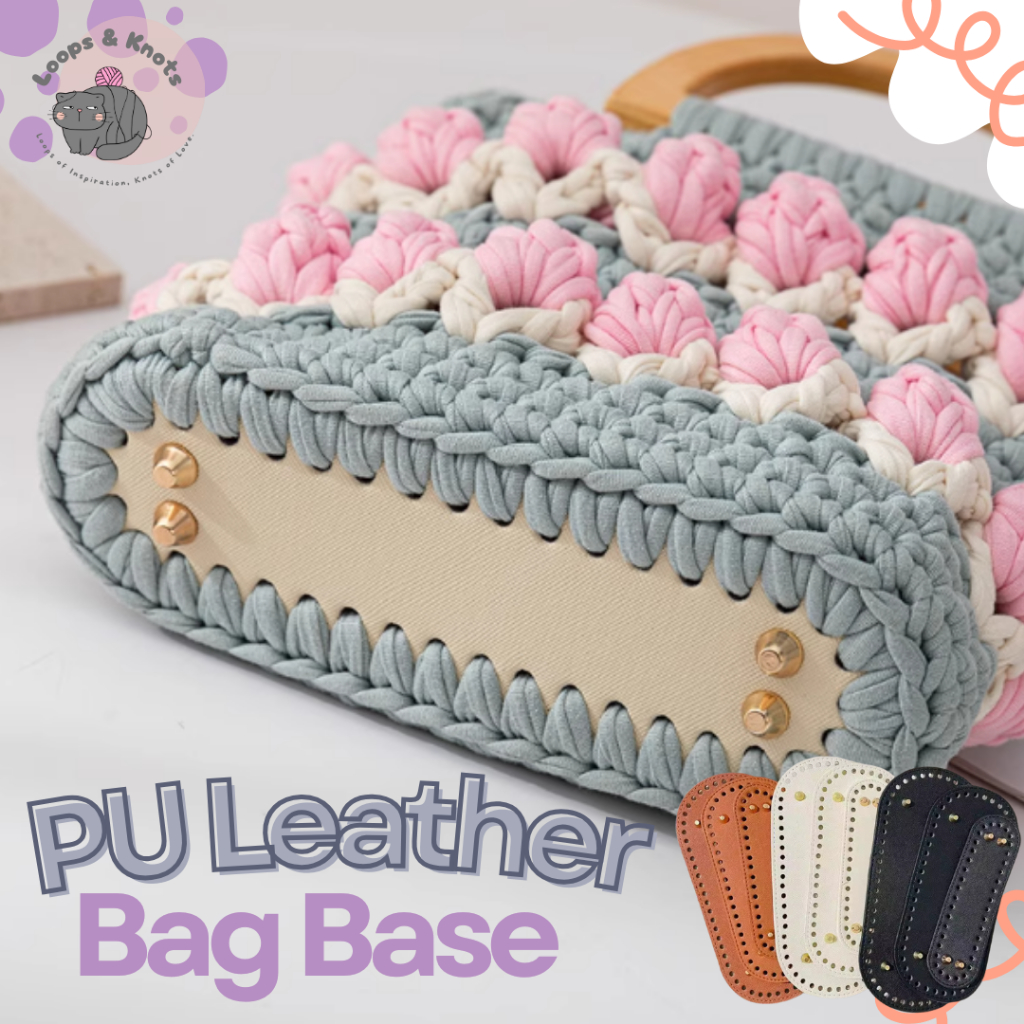 [SG Ship] PU Leather Bag Base | 9 Sizes | 3 Colours | 4 Goldware Studs ...