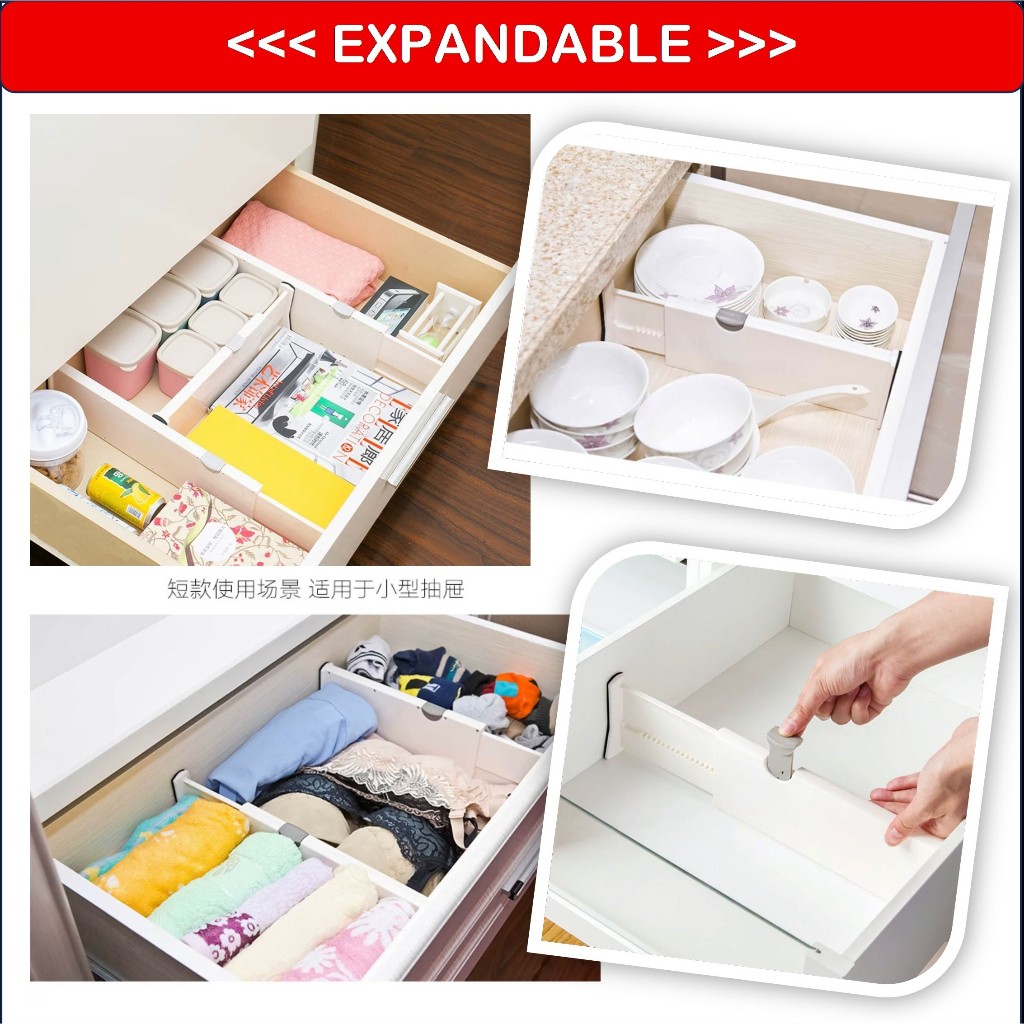 *SG Stock* Retractable Kitchen Drawer Divider, Expandable Partition ...
