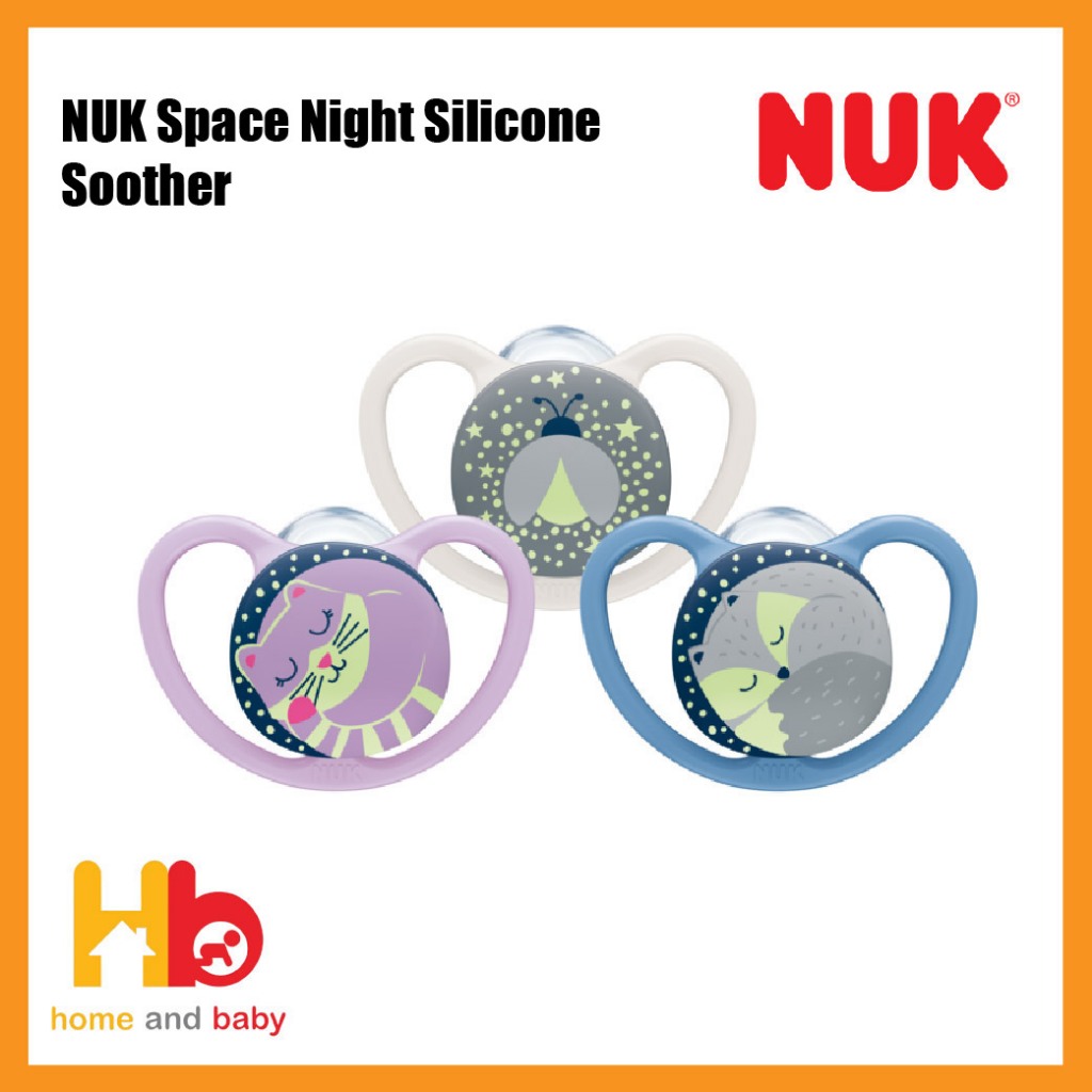 NUK Space Night Silicone Soother (Twin Packs) | Shopee Singapore