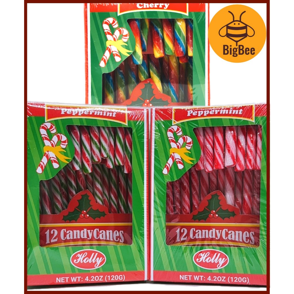 Candy Canes - 12's/box (120g) Red & White Peppermint / Red White ...