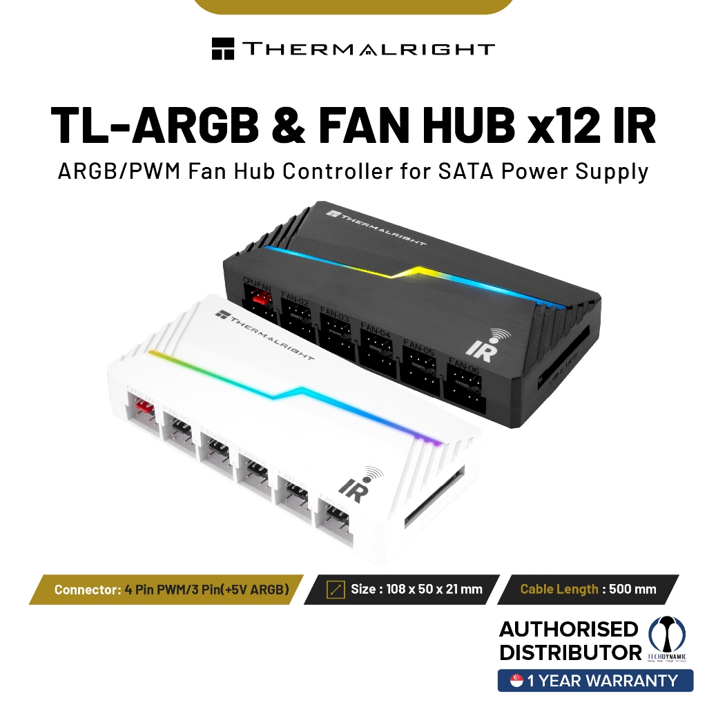 Thermalright ARGB AND FAN HUB X12 IR - Black & White | Shopee Singapore