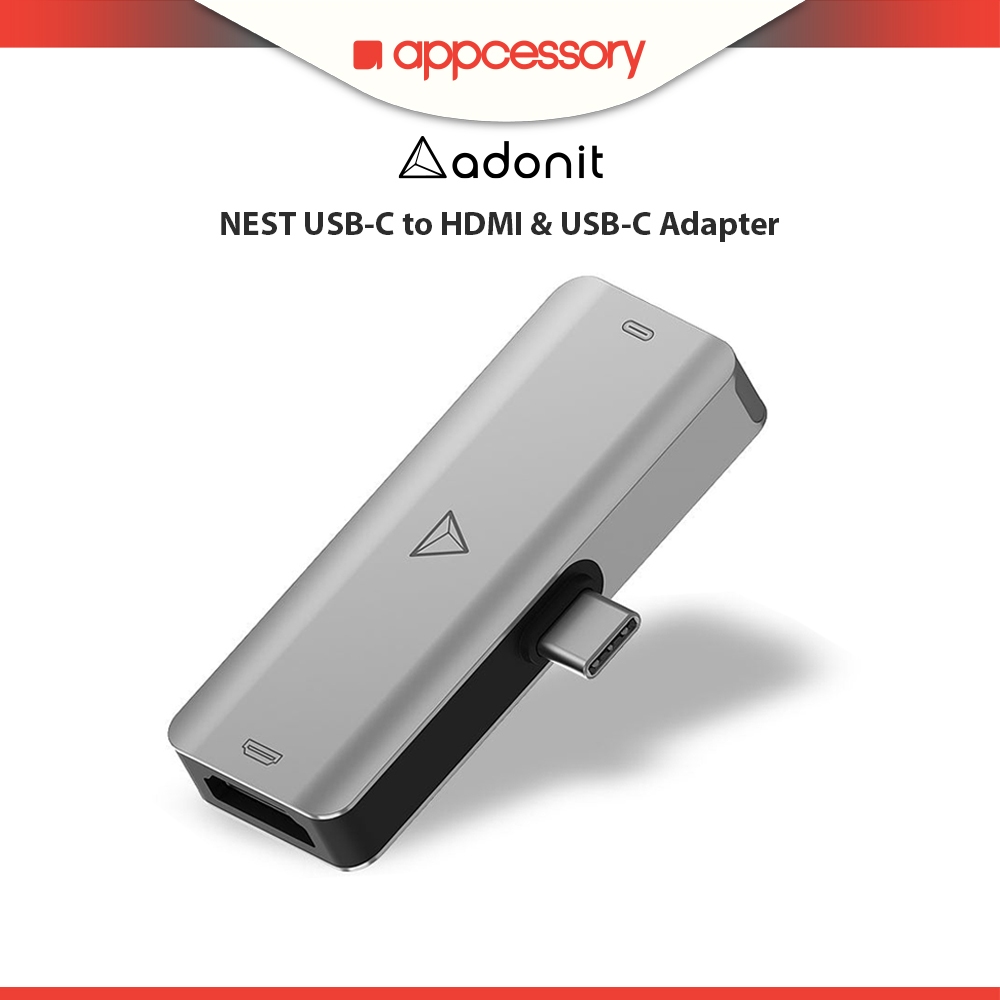 Adonit Nest USB-C to HDMI & USB-C Adapter / Converter | Shopee Singapore