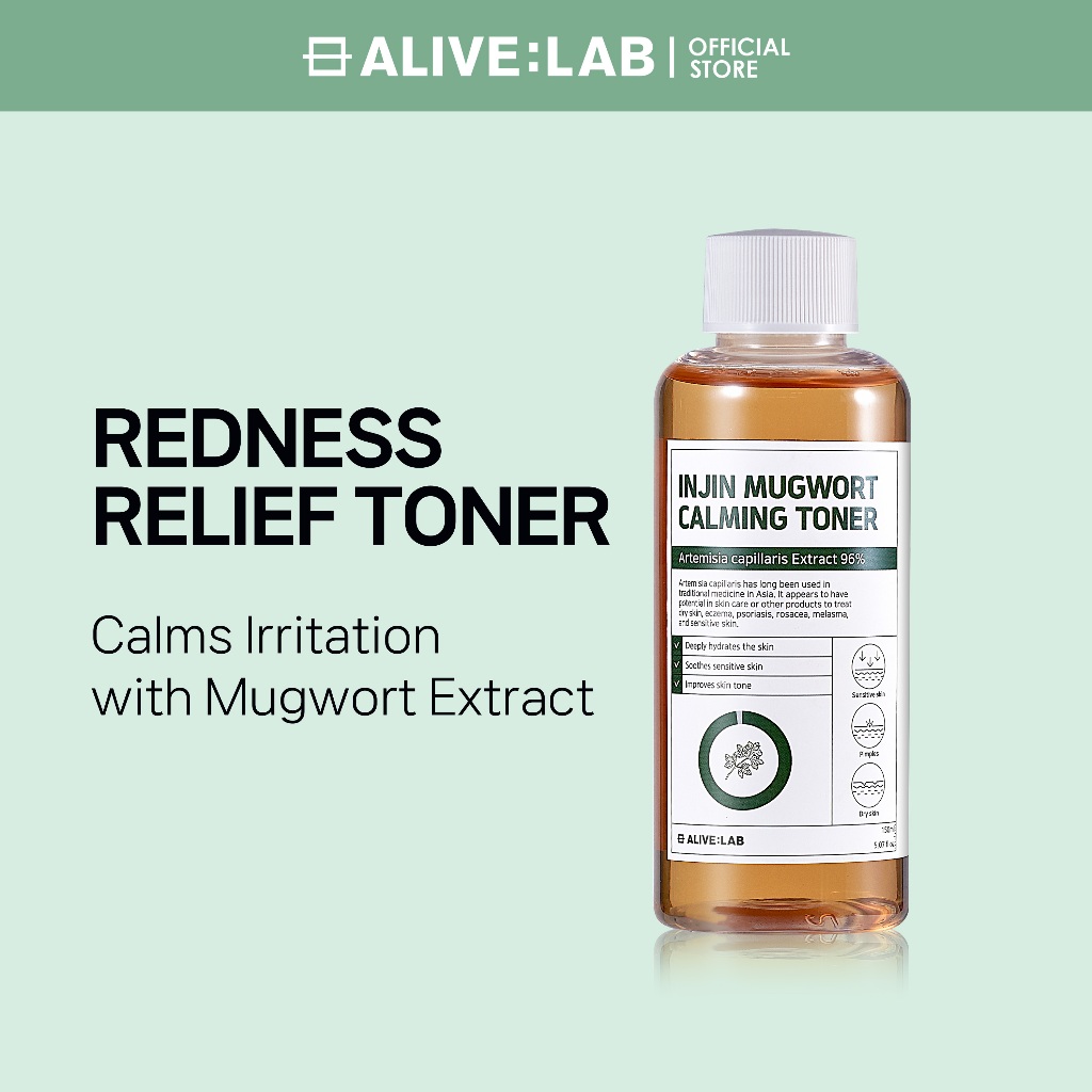 ALIVELAB Injin Mugwort Calming Toner for Sensitive and Acne-Prone Skin ...