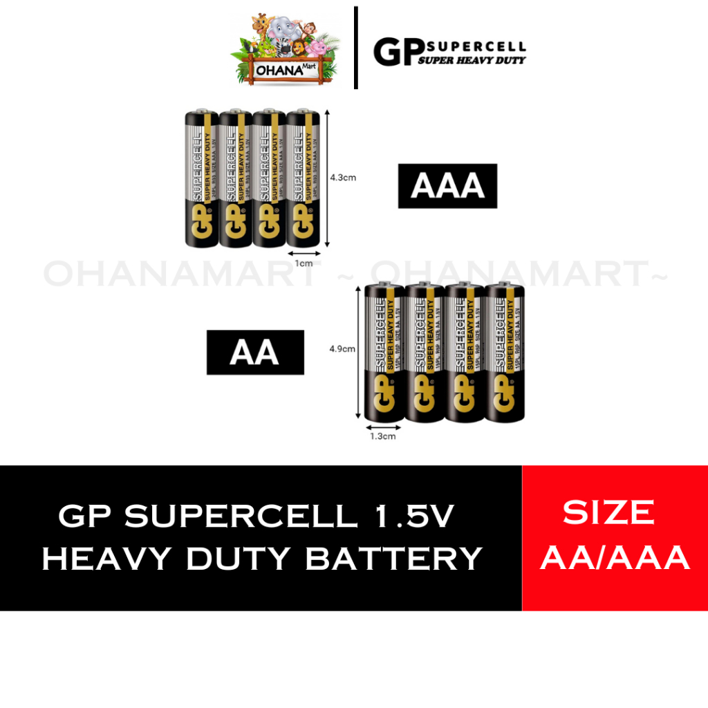 GP Supercell 1.5V Heavy Duty AA/AAA Batteries | Shopee Singapore