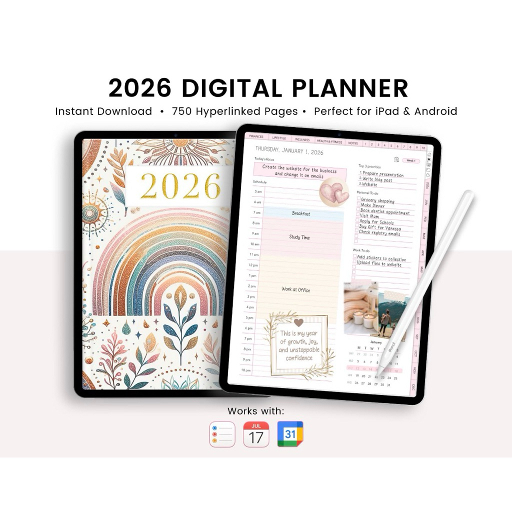 2026 Digital Planner: Portrait, Hyperlinked, Goodnotes, Notability ...