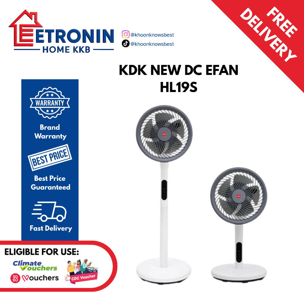 Climate Voucher Eligible* KDK HL19S 2 in 1 Stand Fan with Remote ...