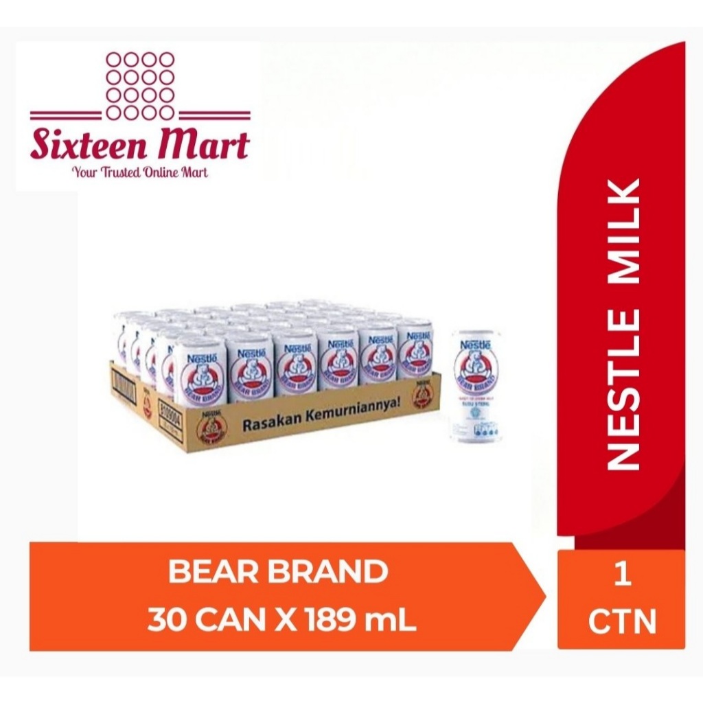 NESTLE BEAR BRAND CTN 30 CAN X 189ML - Ready To Drink Milk - Susu ...