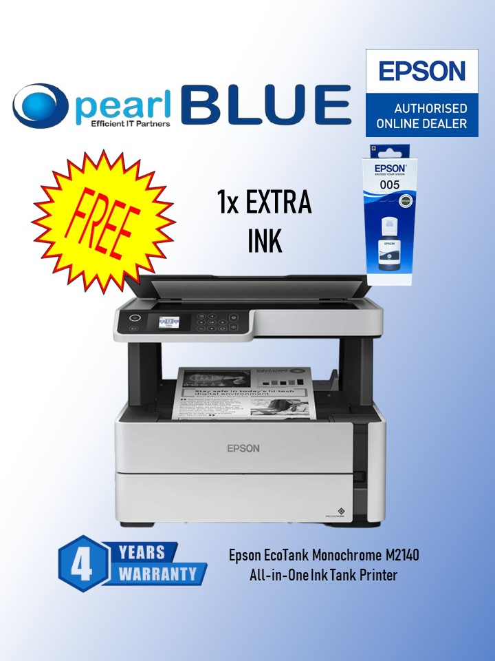 [Free Additional Black ink-005] Epson EcoTank Monochrome M2140 | All-in ...