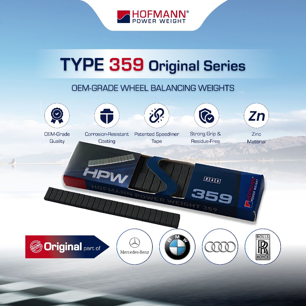 HOFMANN Type 359 Series Zinc Adhesive Wheel Balancing Weight - Black ...