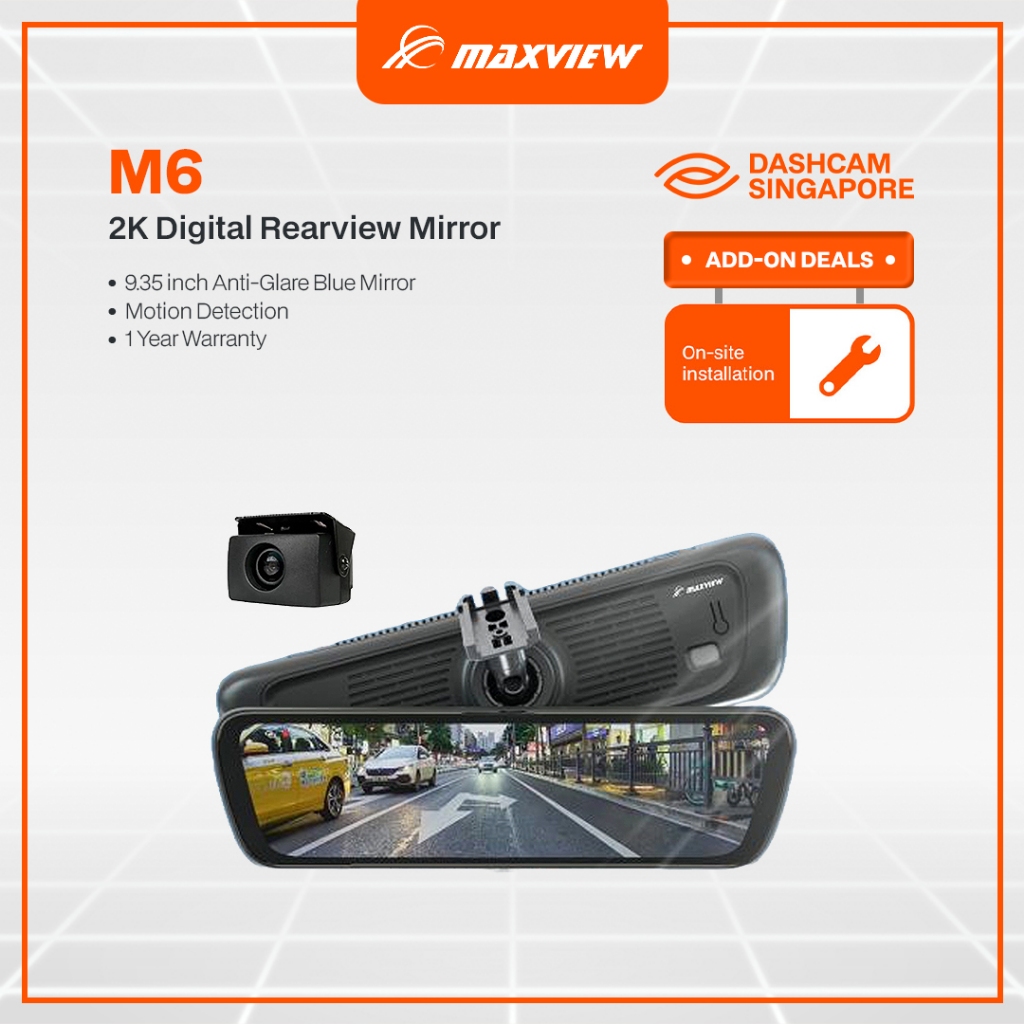 Maxview M6 Digital Rearview Mirror [Product of Singapore] | Digital Car ...