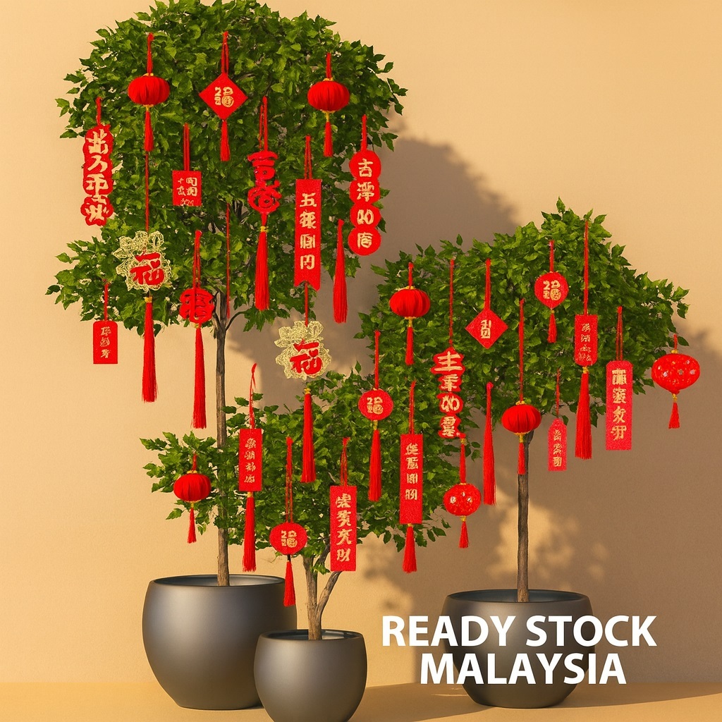 (Ship from Malaysia) 66pc/set CNY Hanging Articles Tree Pendant ...