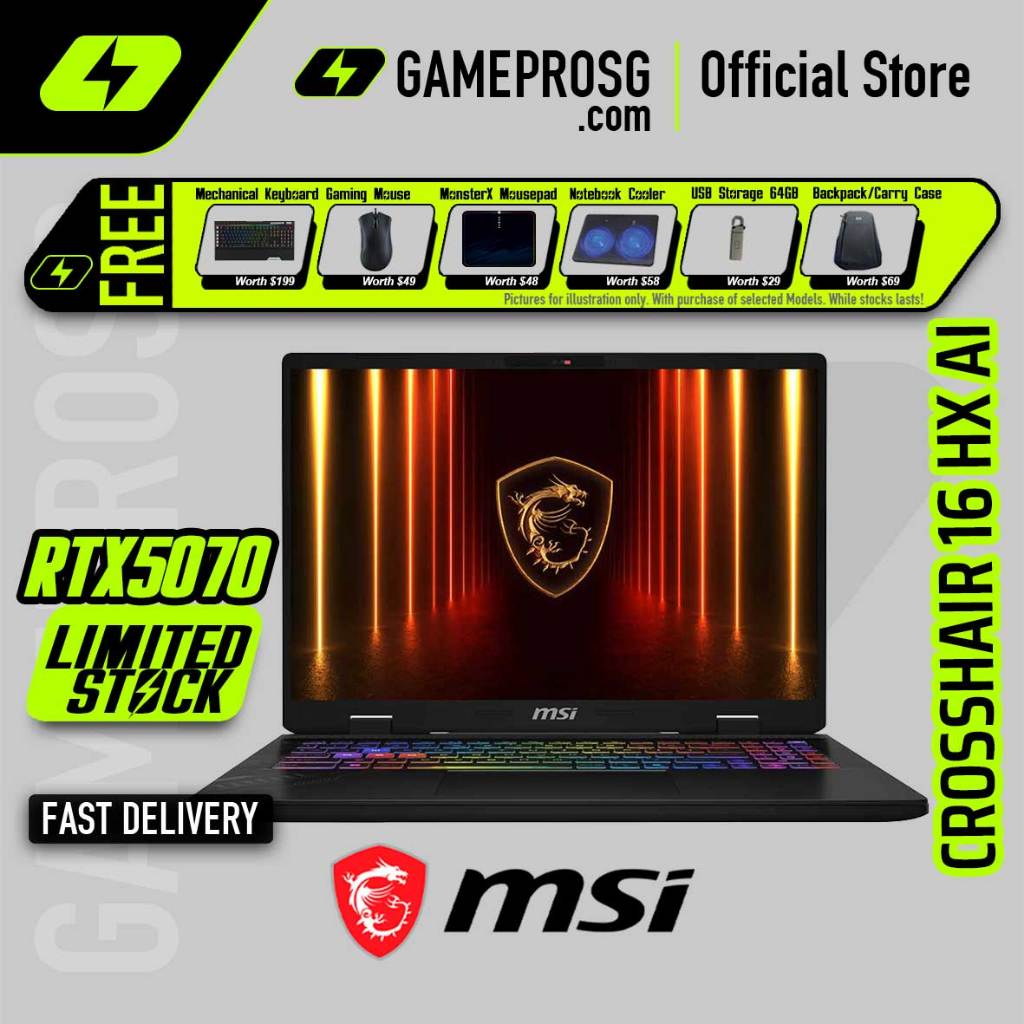 MSI Crosshair 16 HX AI Gaming Laptop — Elite Shooter — RTX 5070 - 16 ...
