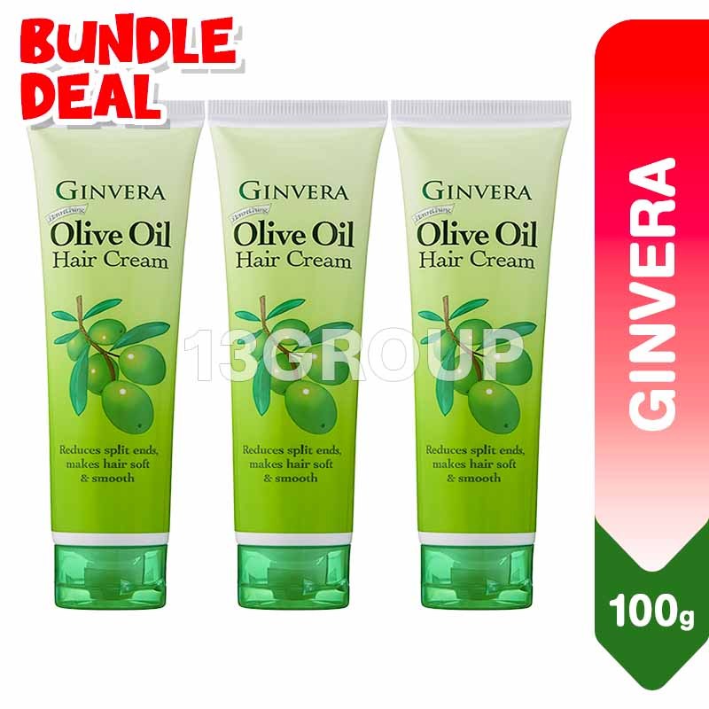 Ginvera Olive Oil Hair Cream / Deep Nourishment Natural Shine, 100g ...