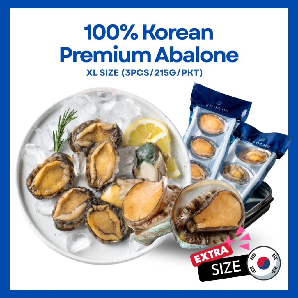 [Suhyup] 100% Korean Premium Abalone in Shell (3pcs) Fully Cleaned ...