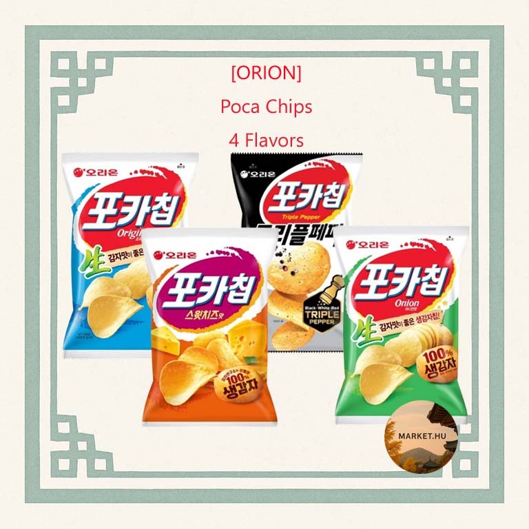 [ORION] POCA Chips 4 Flavors Triple Pepper, Sweet Cheese 60g, Original ...