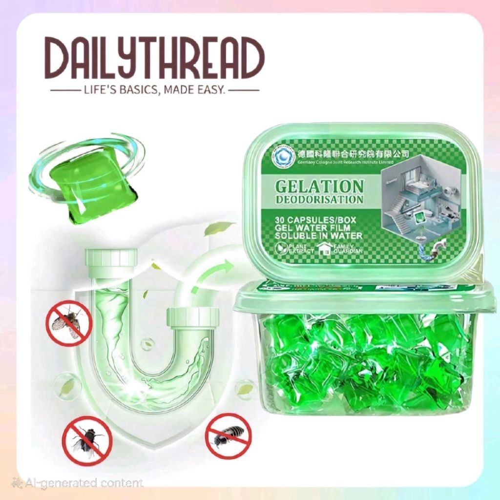 Drain Fly Killer & Eliminate Odor Pods, Instant Kitchen & Bathroom Pipe ...