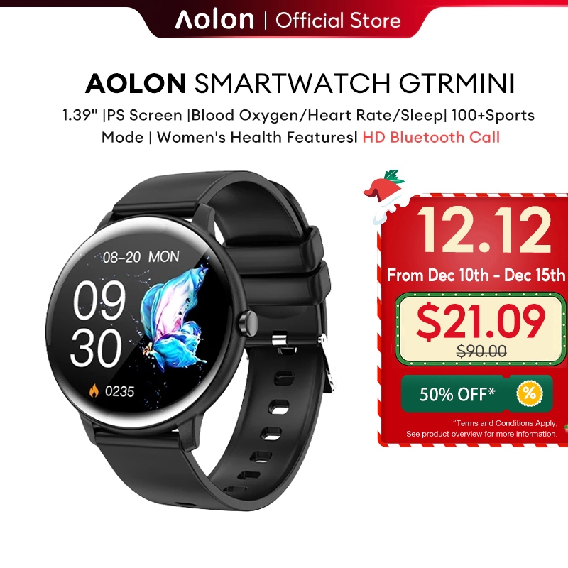 Aolon x Huafit GTR Mini Smart Watch 46mm Bluetooth Call 100+ Sport ...