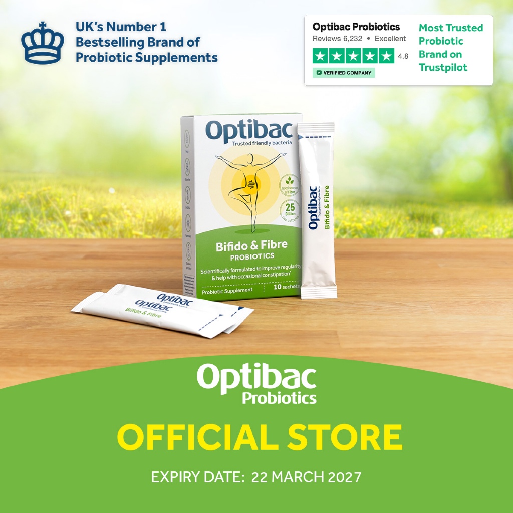 Optibac Probiotic Supplements Bifido & Fibre 10 Sachets | Shopee Singapore