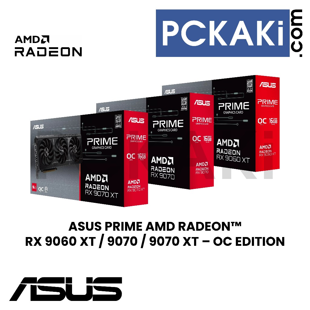 ASUS PRIME AMD RADEON RX 9060 / 9070 XT OC 8GB 16GB GRAPHIC CARD 9060XT 9070XT | Shopee Singapore