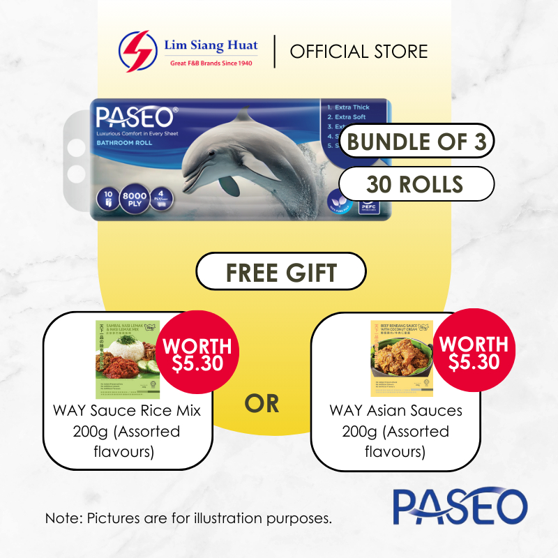 [BUNDLE OF 3] Paseo Bathroom Tissue Roll 4ply (30 rolls x 200 sheets ...