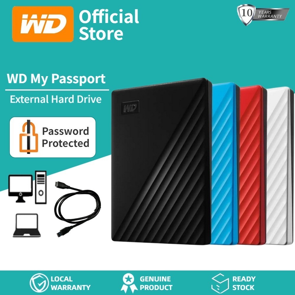 WD Western Digital External Hard Drive 1TB 2TB One Touch with Password ...