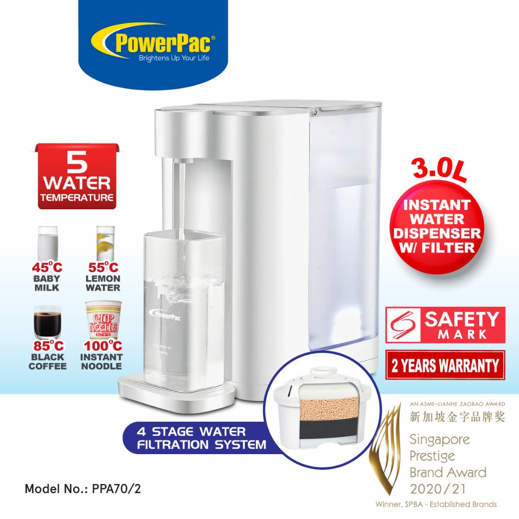 PowerPac 3L Instant Water Dispenser Hot & Room Temperature, 5 ...