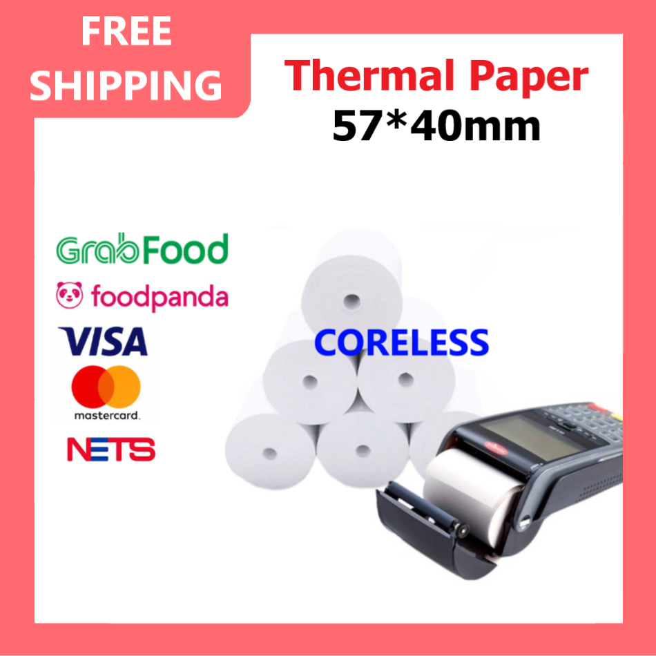 ⚡️FREE SHIPPING⚡️ NETS THERMAL PAPER / RECEIPT PAPER ROLL | 57x40mm ...