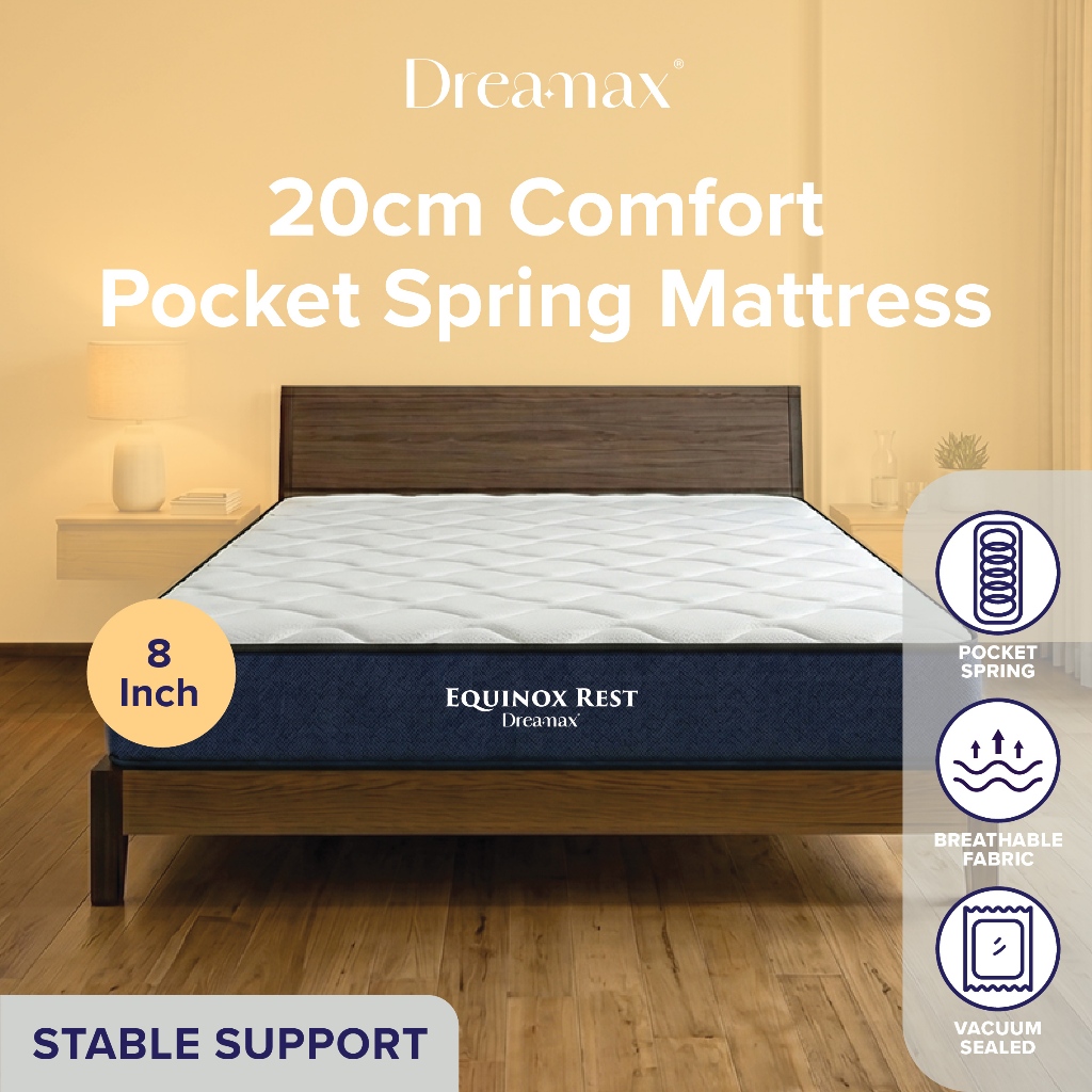 DREAMAX Equinox Rest 8 Inch Comfort Pocket Spring Mattress | Shopee ...