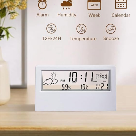 {SG} Alarm Clock LED Digital Clock Desktop Table Alarm Table Time LCD ...