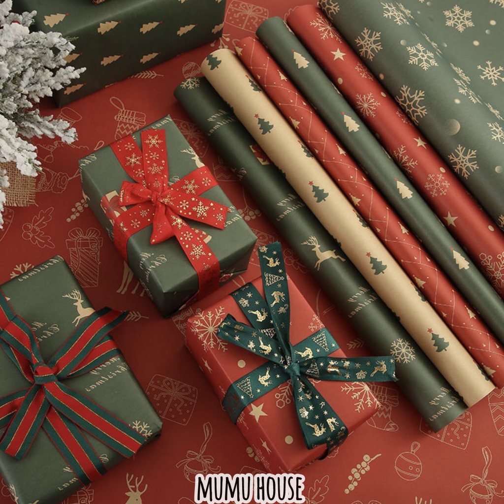 【SG Ready stock】Christmas Wrapping Paper Kraft Paper Christmas Gift ...