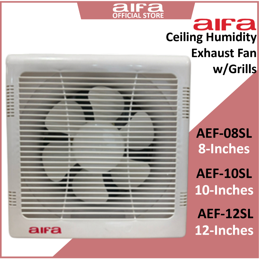 Aifa Ventilation Humidity Exhaust Fans w/Grills 8" 10" 12" - AEF-08SL ...