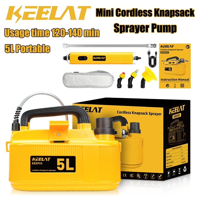 KEELAT KKSP03 Knapsack Sprayer 5L Mini Cordless Spray Gun Knapsack ...