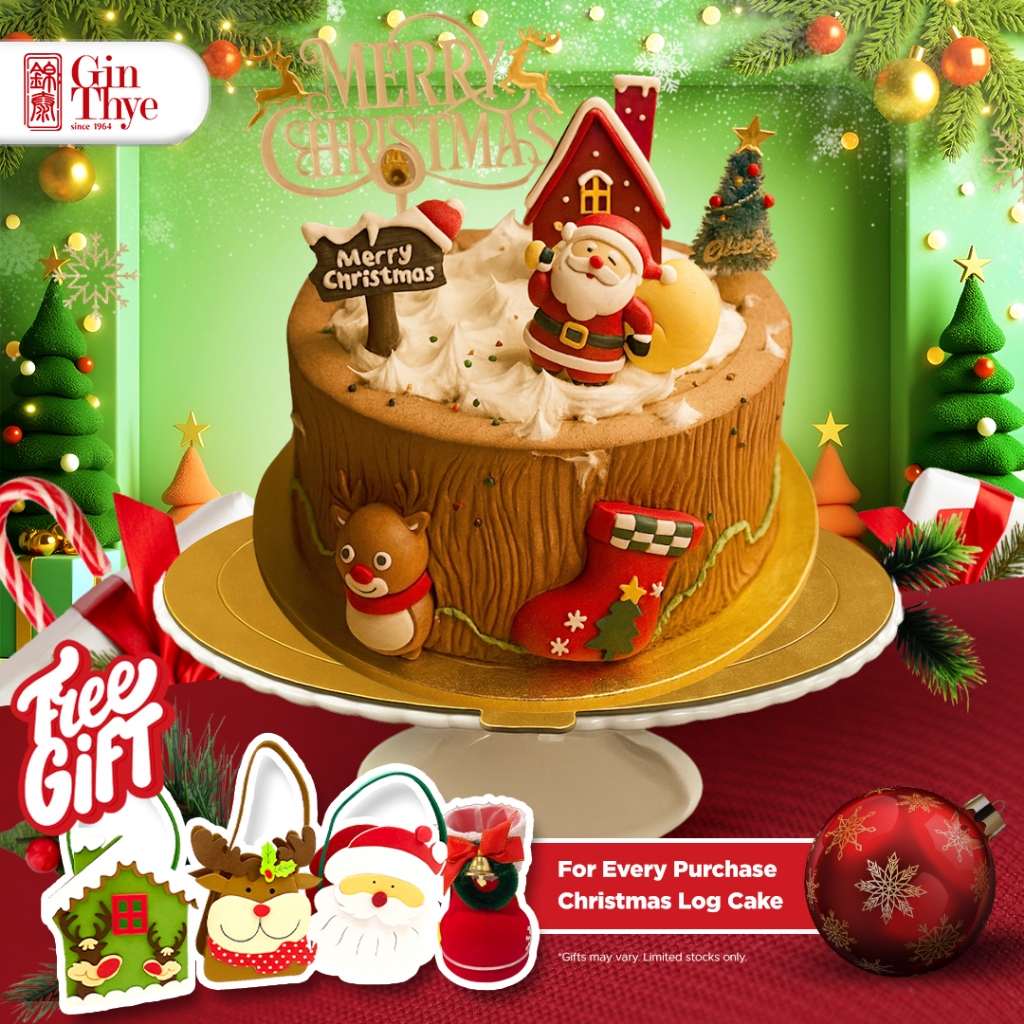[Gin Thye] Premium Christmas Chocolate Sponge Cake 500g | Light ...