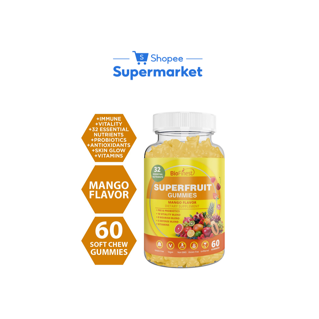 Biofinest Superfruit Gummies Pre & Probiotics Vitamins Antioxidant(60s ...